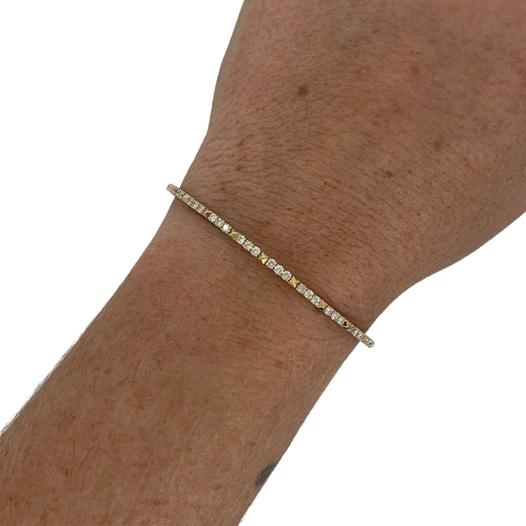 Studded Diamond Flexi Bangle – Dallas Diamond Bar