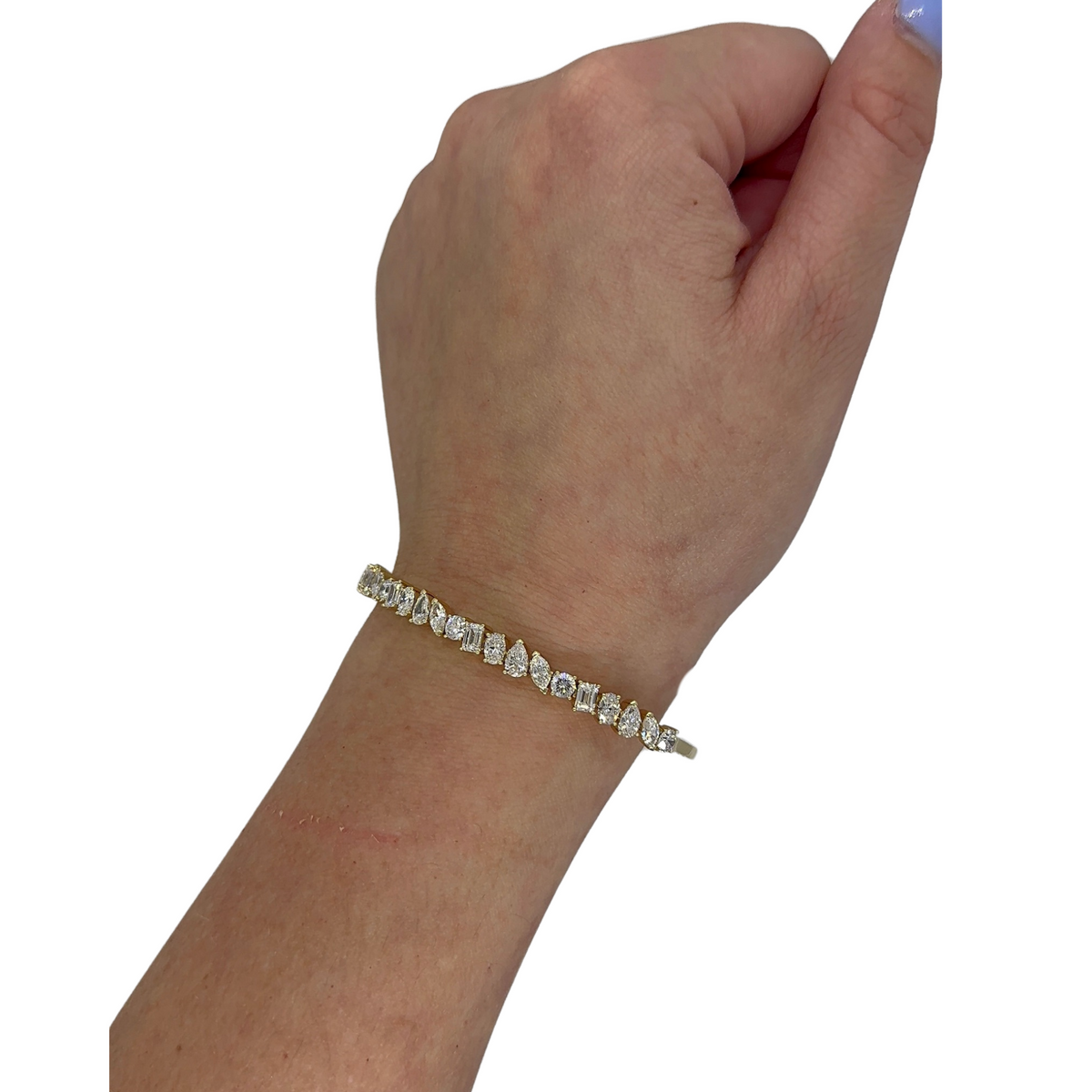 Lab-Grown Multi-Shape Flexi Bangle – Dallas Diamond Bar