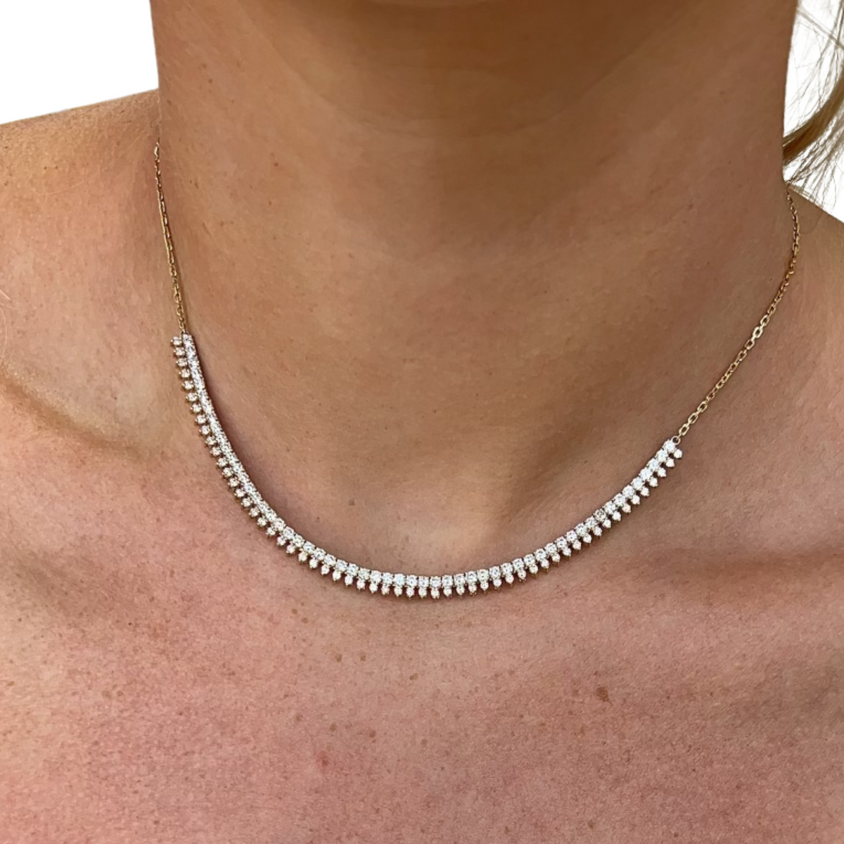 Lab-Grown Scalloped Choker – Dallas Diamond Bar