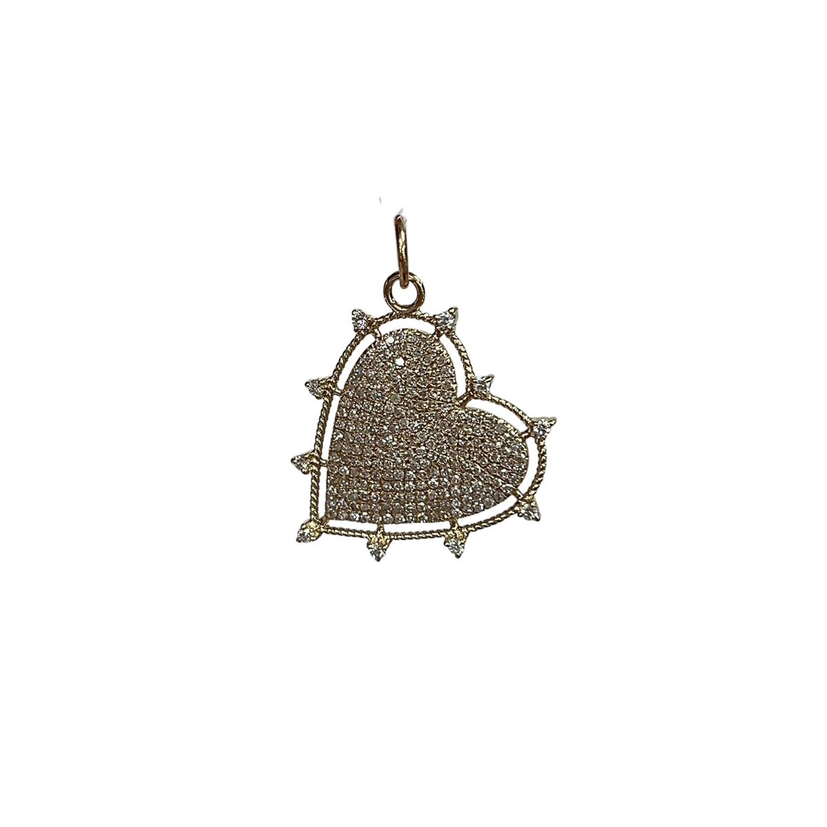 Frame Heart Diamond Charm – Dallas Diamond Bar