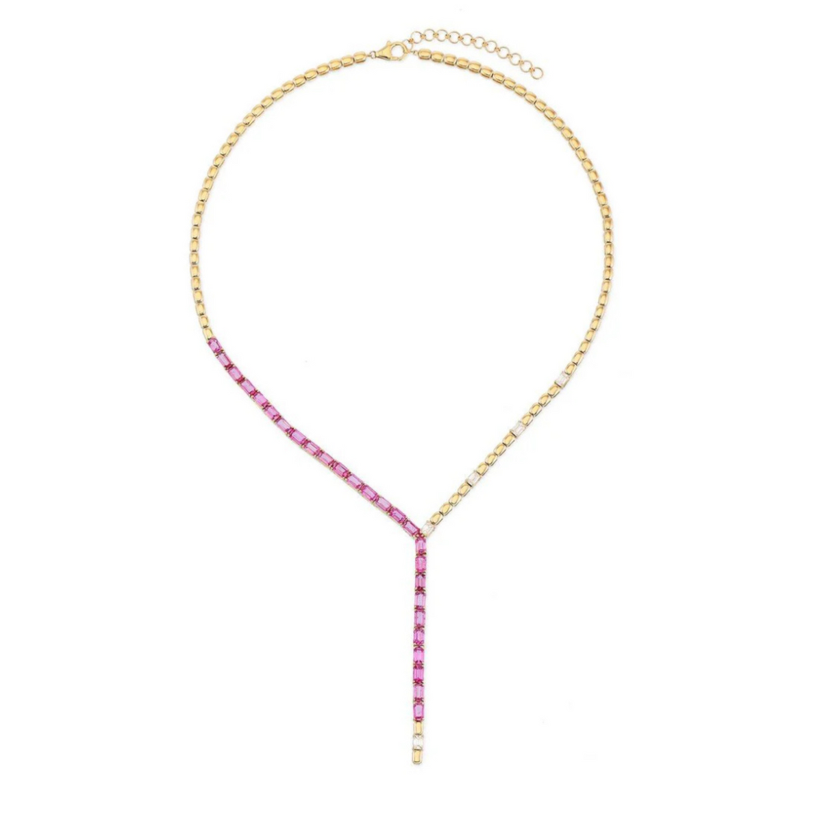 Pink Sapphire & Diamond Lariat Necklace – Dallas Diamond Bar