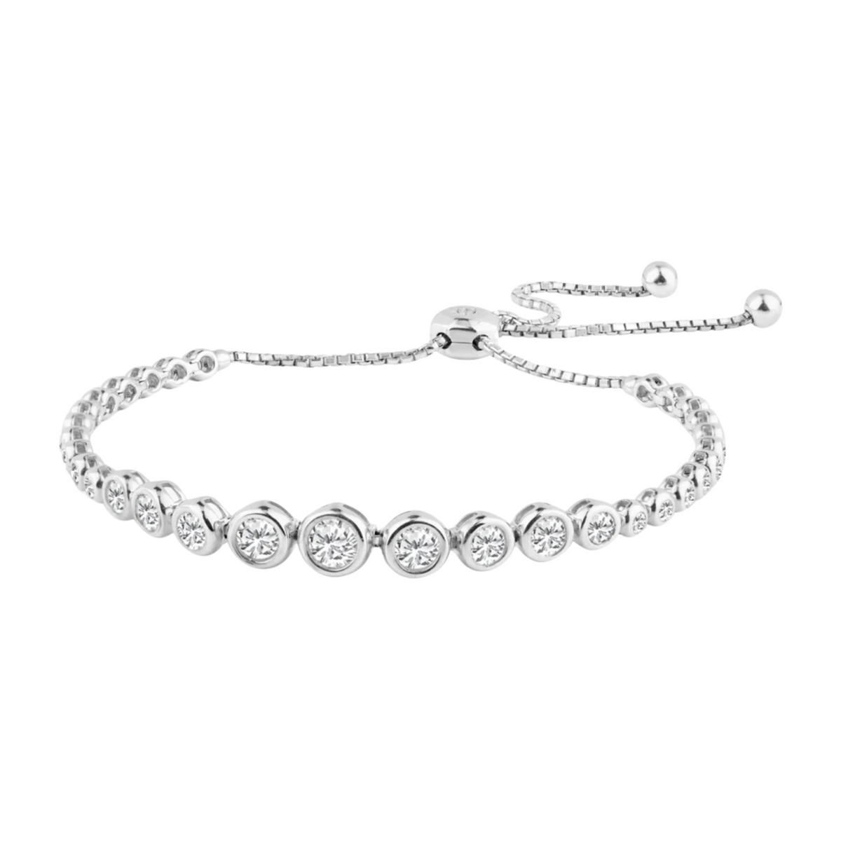 Graduated Round Bezel Bolo Bracelet – Dallas Diamond Bar
