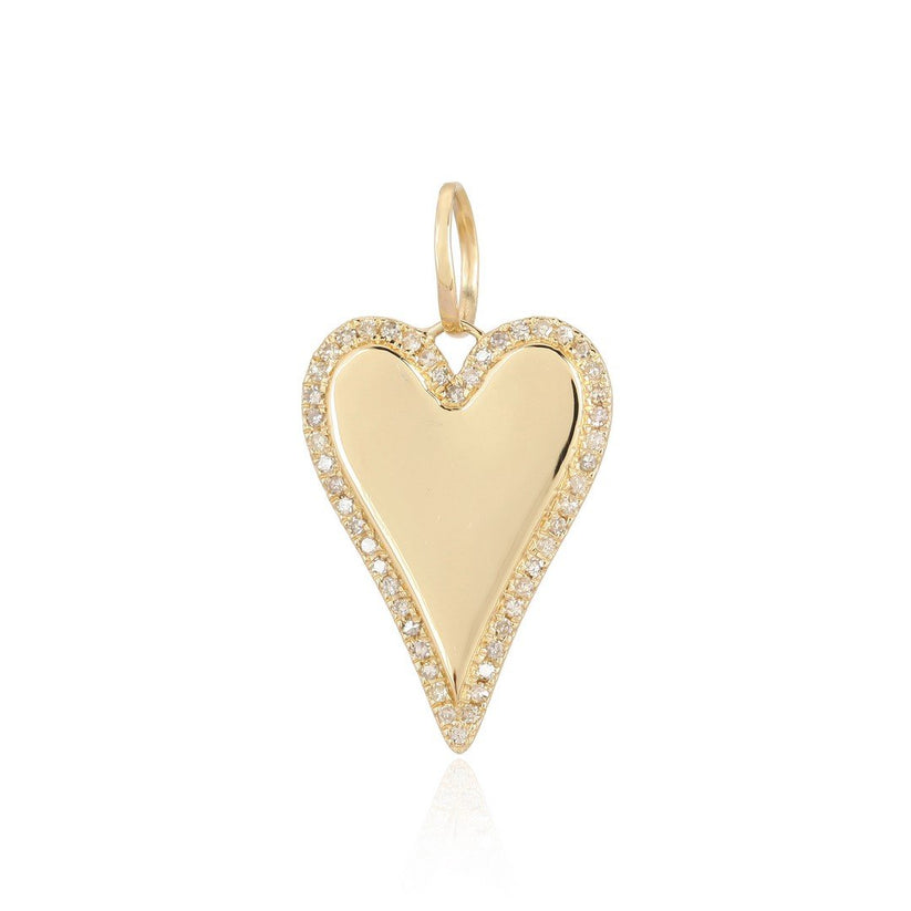 Glossy Pave Diamond Heart Charm – Dallas Diamond Bar