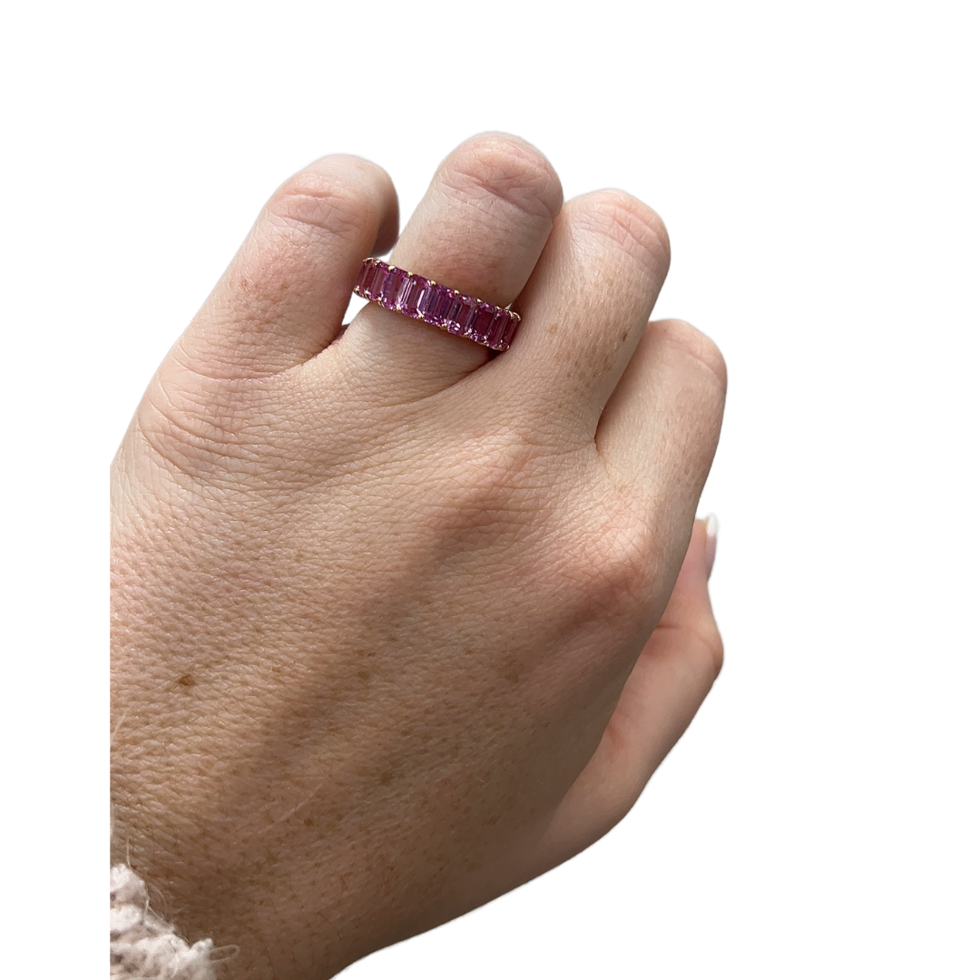 Emerald Cut Pink Sapphire Ring – Dallas Diamond Bar