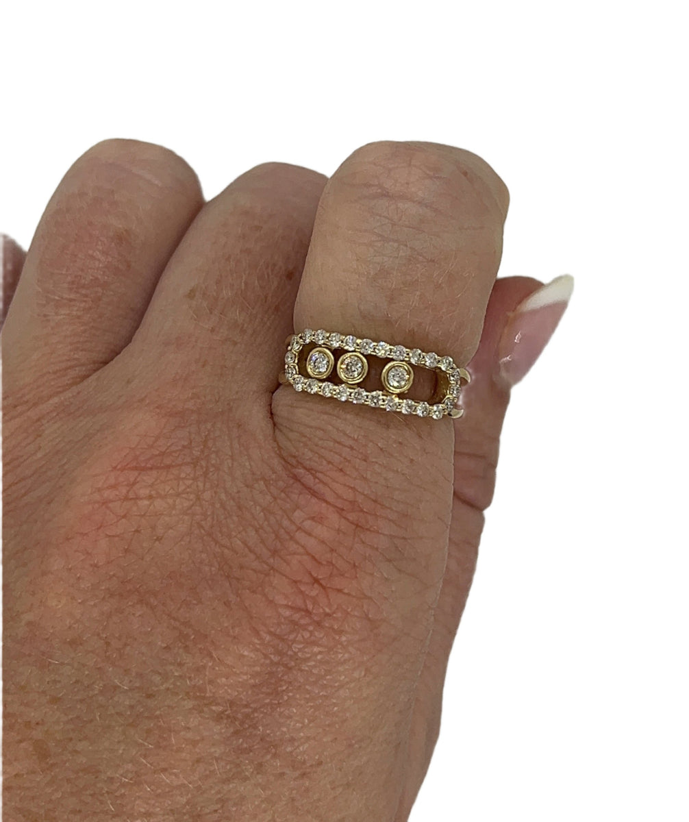 Tipsy Diamond Slider Ring – Dallas Diamond Bar