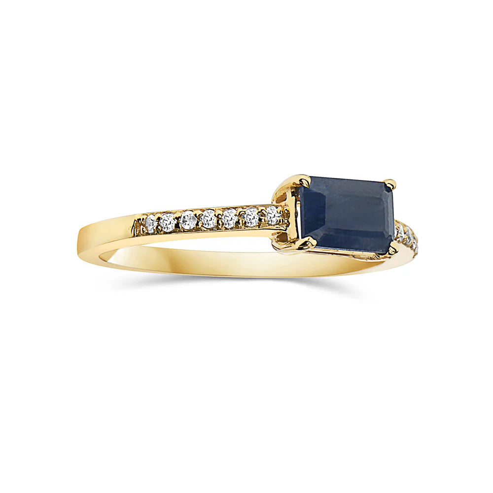Emerald Cut Gemstone & Diamond Ring – Dallas Diamond Bar