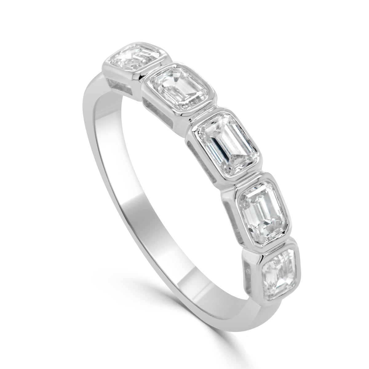 Emerald-Cut East/West Diamond Bezel Ring – Dallas Diamond Bar