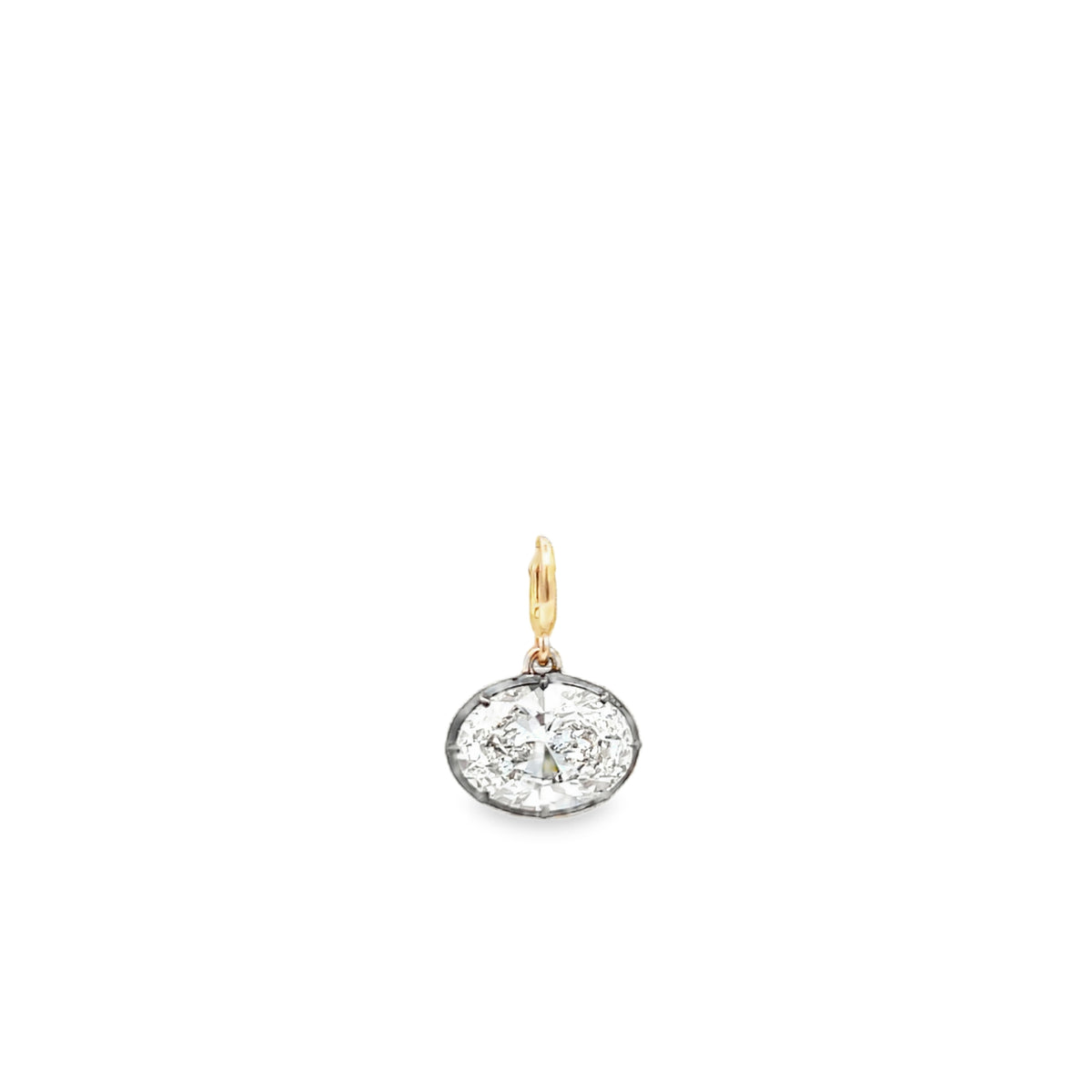 Lab-Grown Black Rhodium Georgian Set E/W Oval Charm – Dallas Diamond Bar