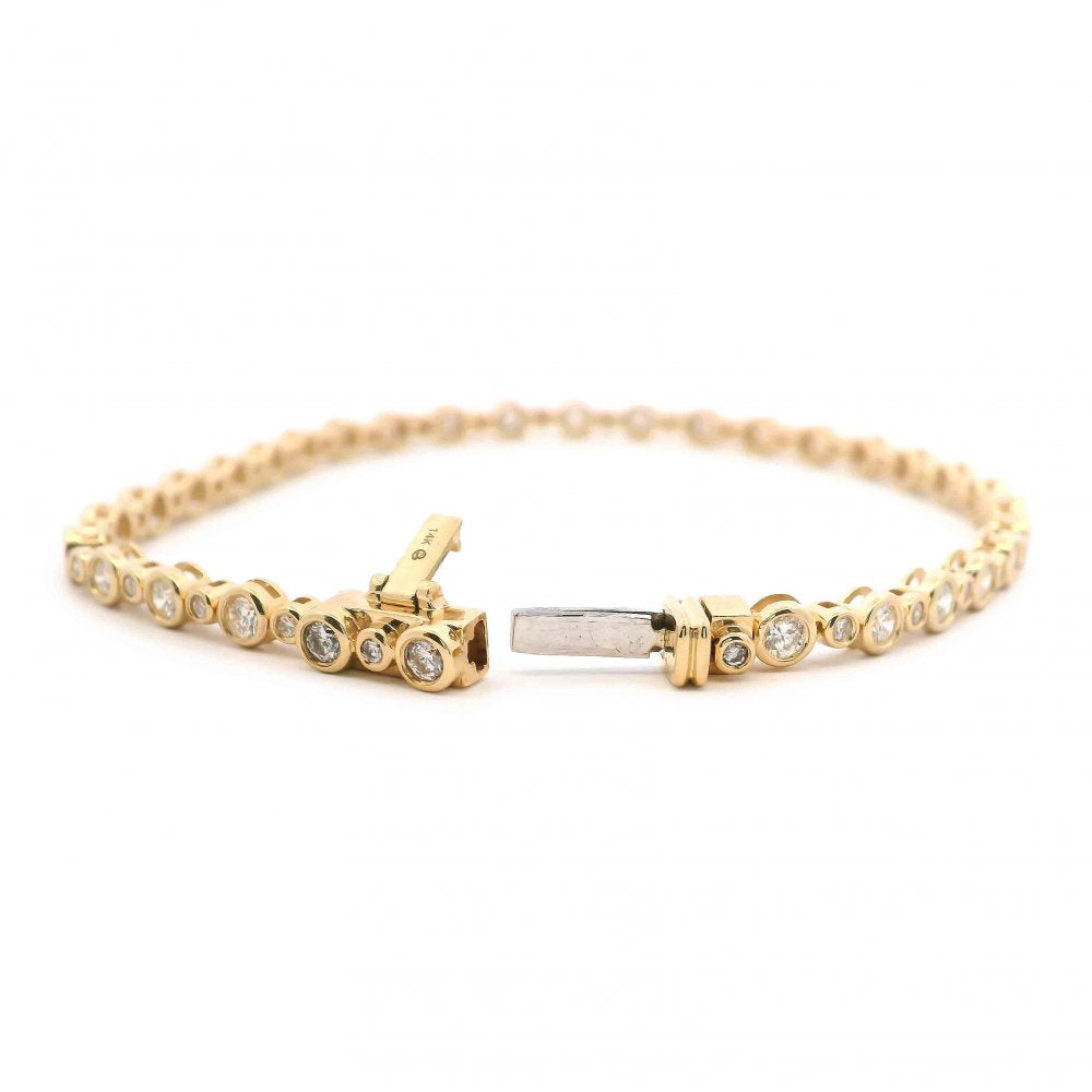 Alternating Bezel Diamond Tennis Bracelet – Dallas Diamond Bar